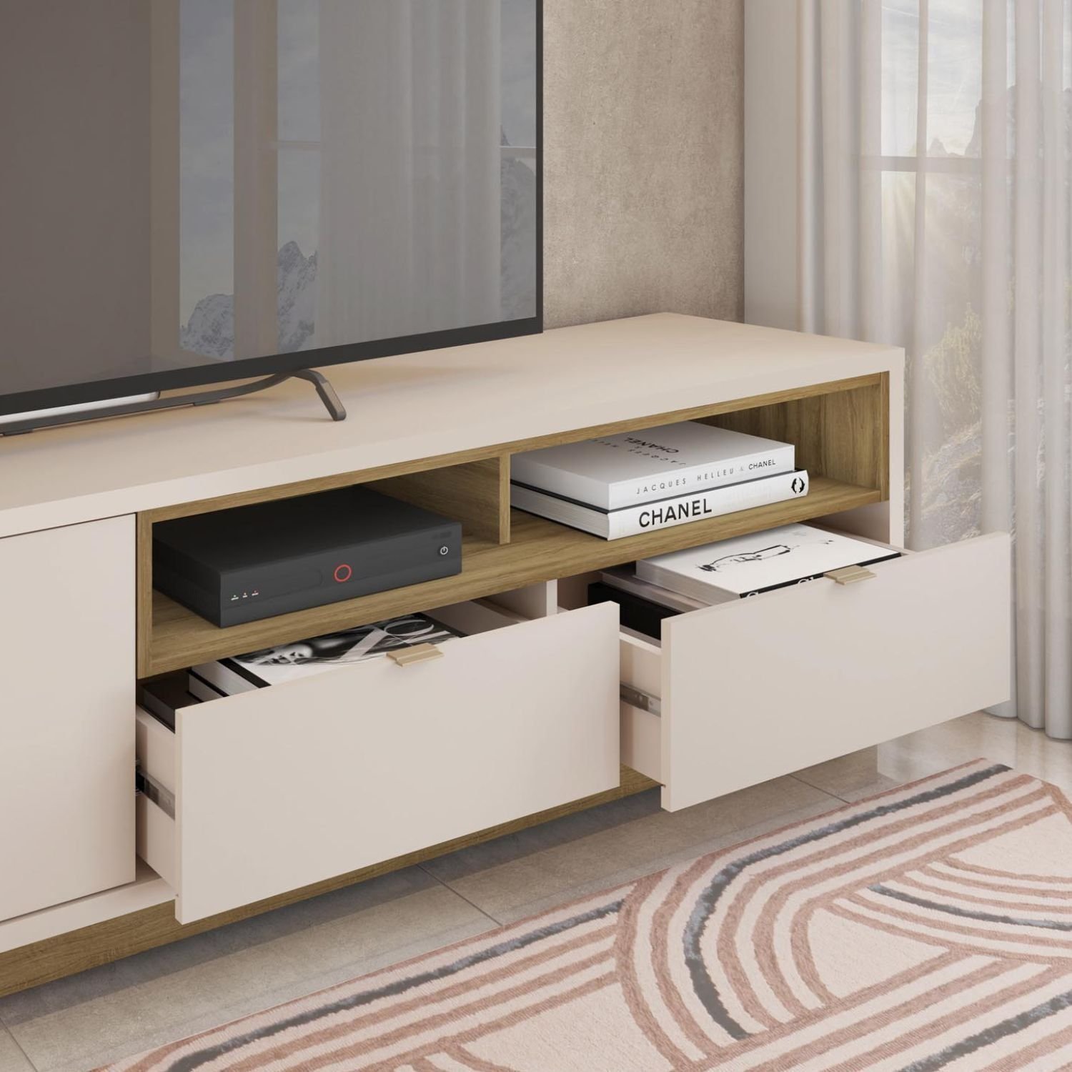 Rack Para TV 75 Polegadas com 2 Gavetas Viena | MadeiraMadeira