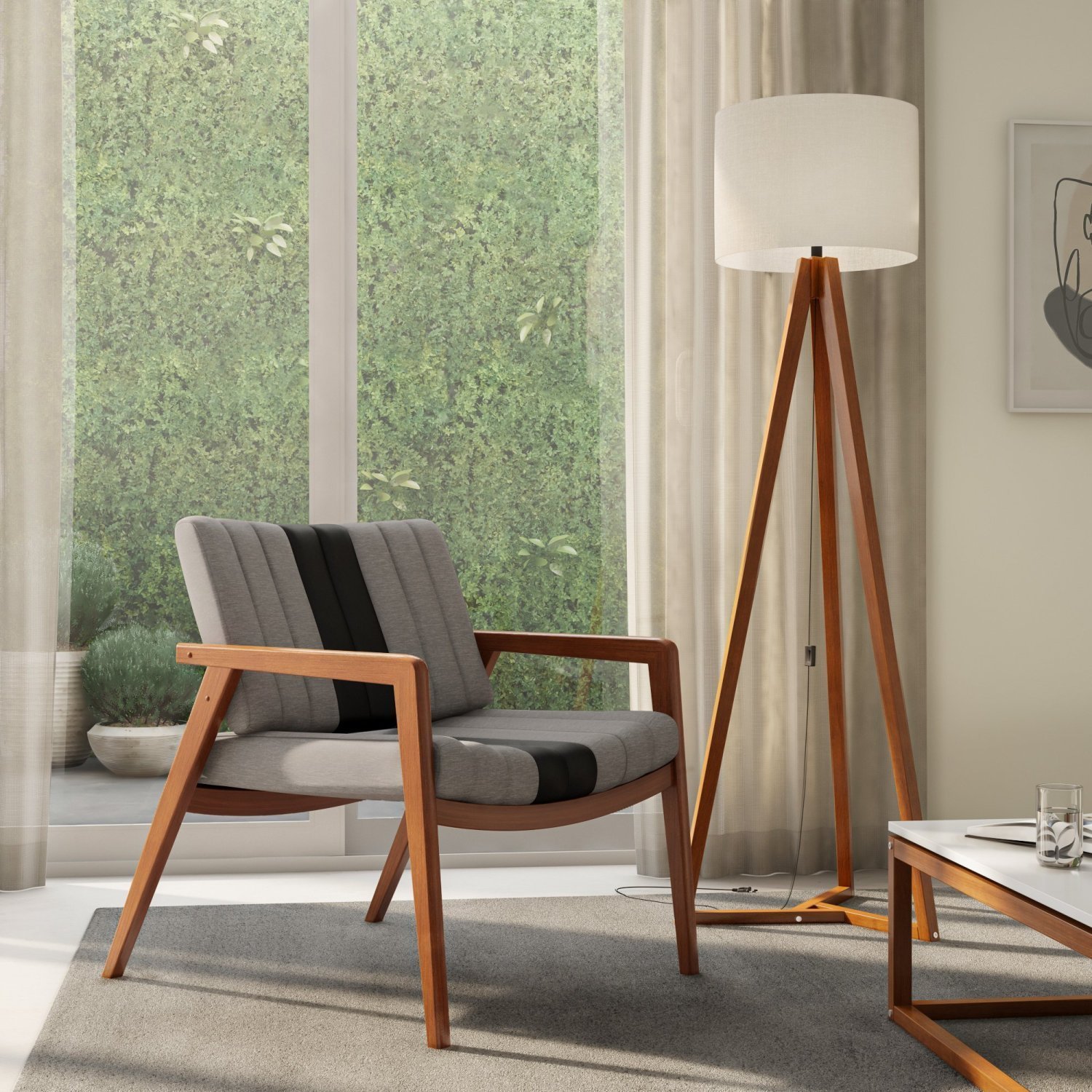 Poltrona Couro e Linho 246 Linho Uxua | MadeiraMadeira