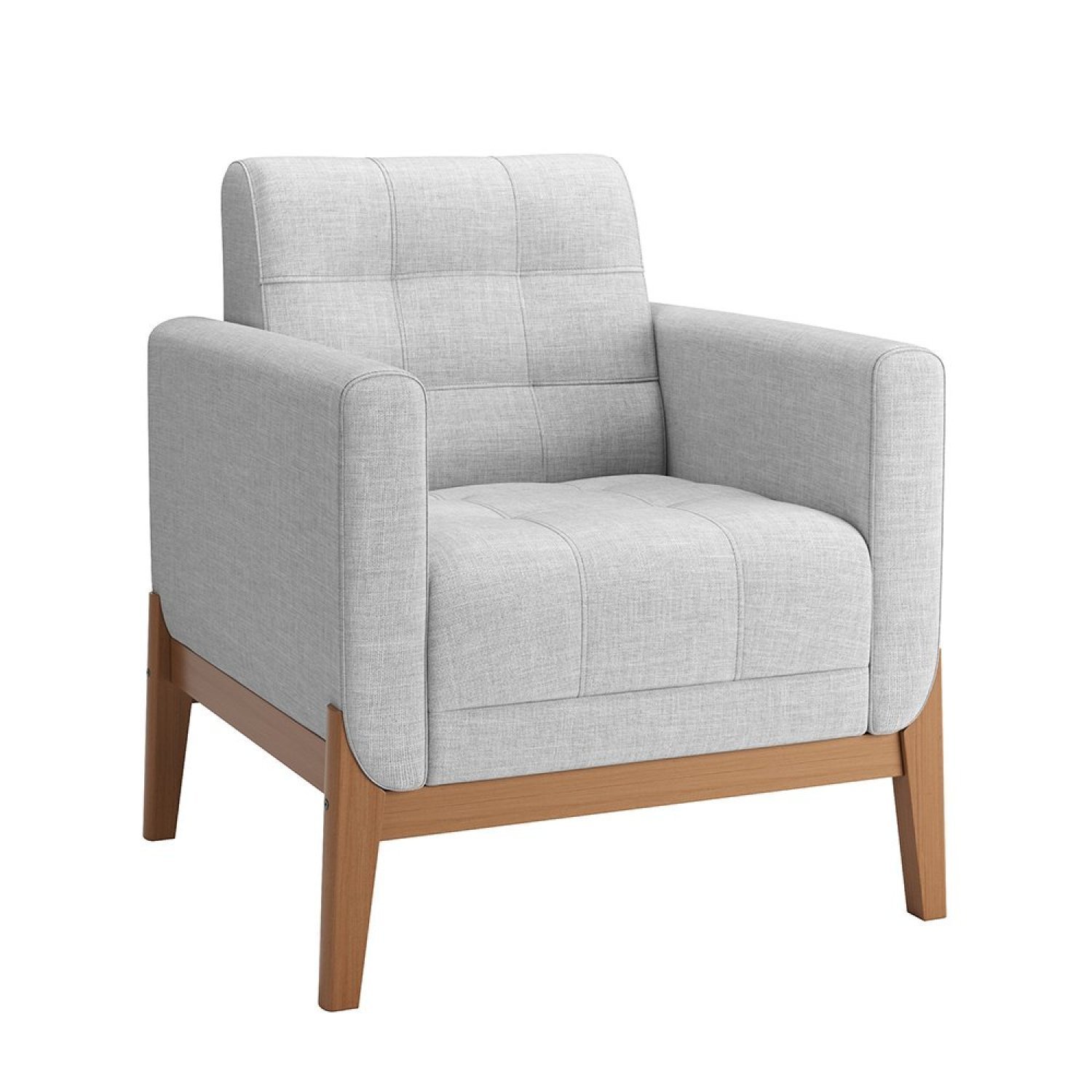 Poltrona Decorativa para Sala de Estar em Linho 246 Brooks | MadeiraMadeira