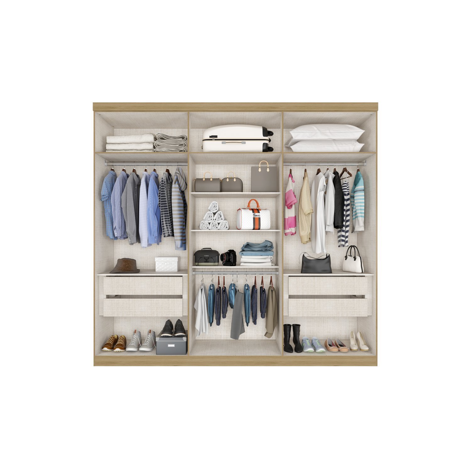 Guarda Roupa Casal 6 Portas 4 Gavetas Evidence Plus | MadeiraMadeira