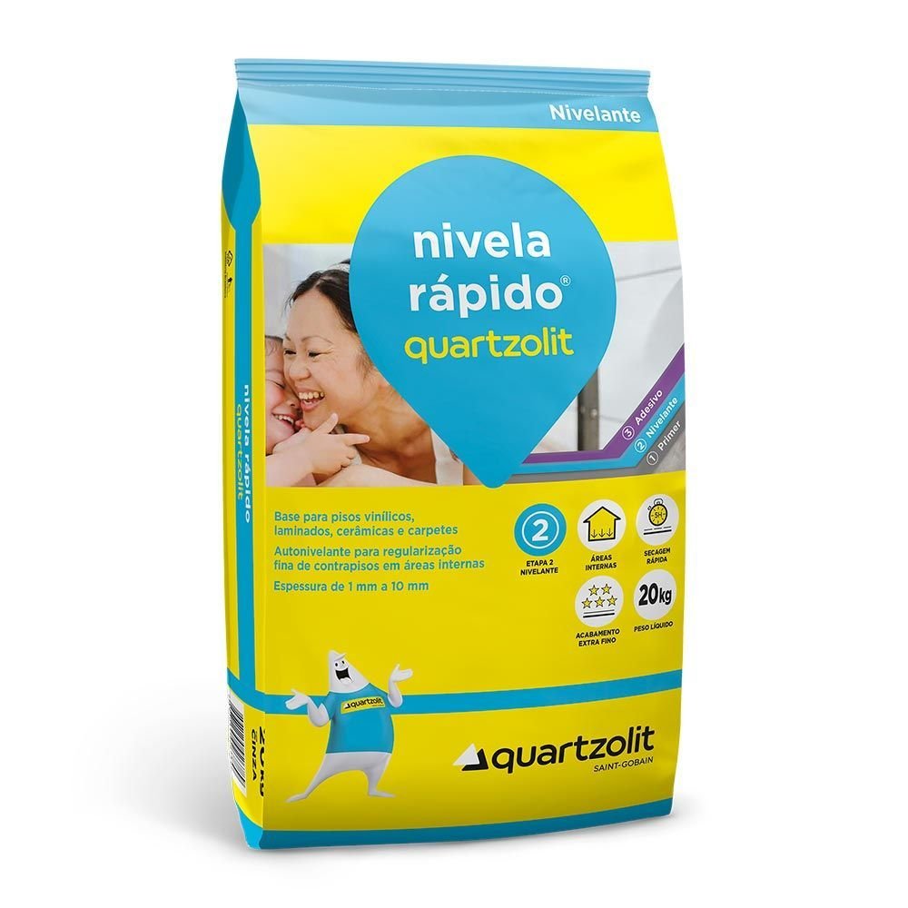 Argamassa Nivela Rápido Quartzolit 20kg | MadeiraMadeira