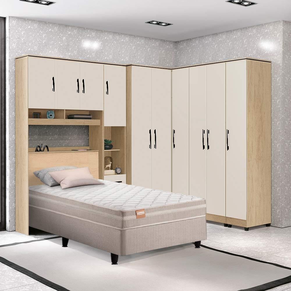 Guarda Roupa Modulado Solteiro 6 Peças 10 Portas Teka Off White Delta ...