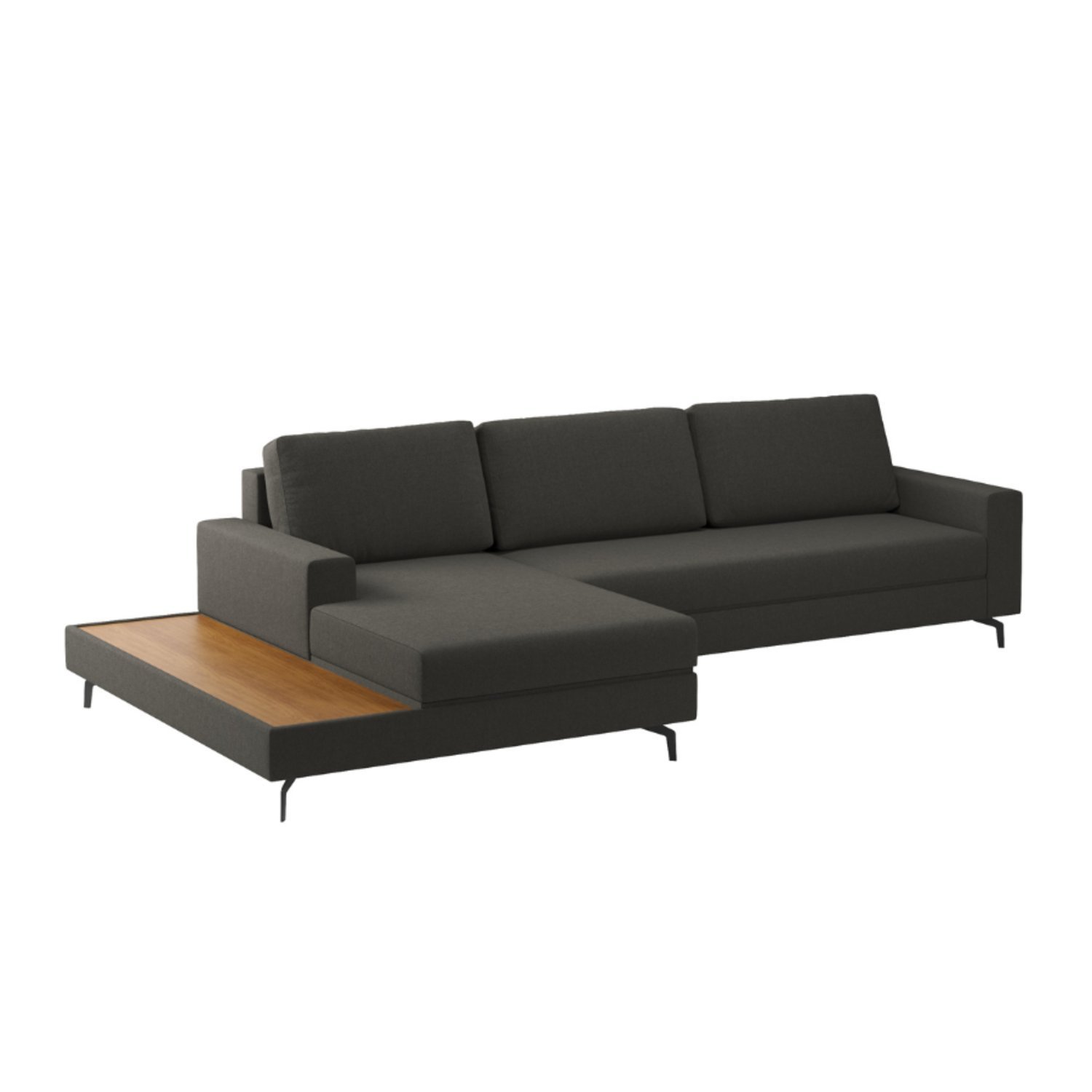 Sofá em Linho 292cm Chaise Esquerdo e Deck Loft | MadeiraMadeira