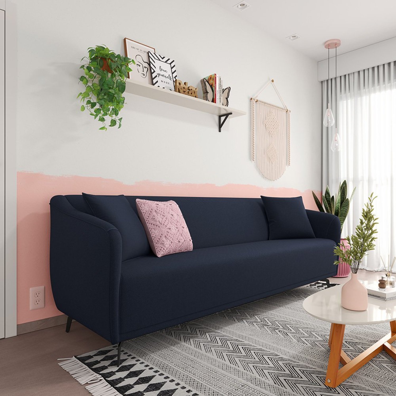 Sofá em Linho 230cm Adams | MadeiraMadeira