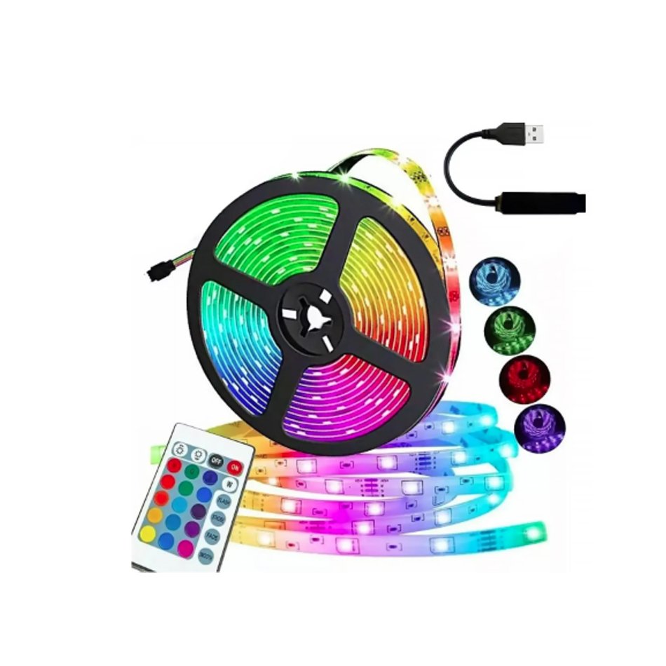 Fita Led 3528 Rgb 5mt 5v Usb Controle Remoto Ritimo Musical ...