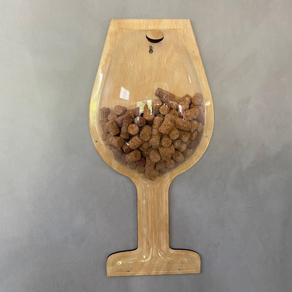 Taça Porta-Rolhas Prego e Martelo para Amantes de Vinho: em Pinus Cru e ...