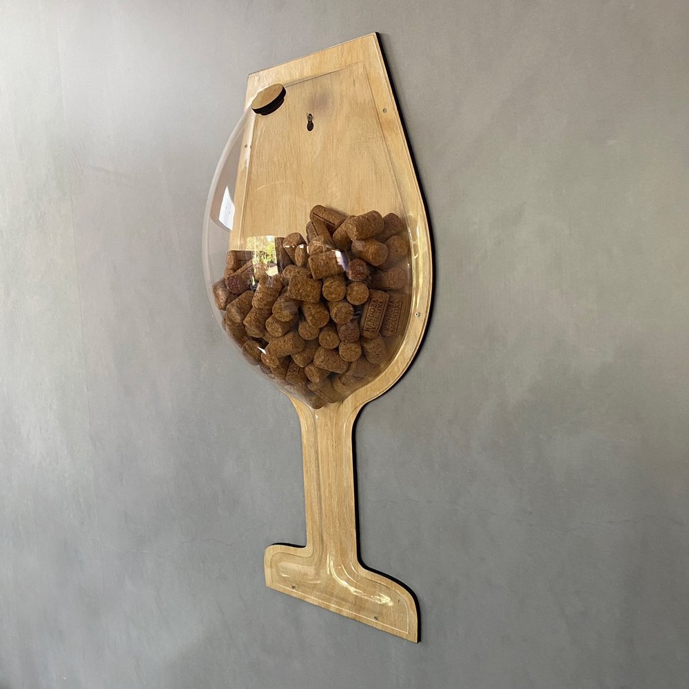 Taça Porta-Rolhas Prego e Martelo para Amantes de Vinho: em Pinus Cru e ...