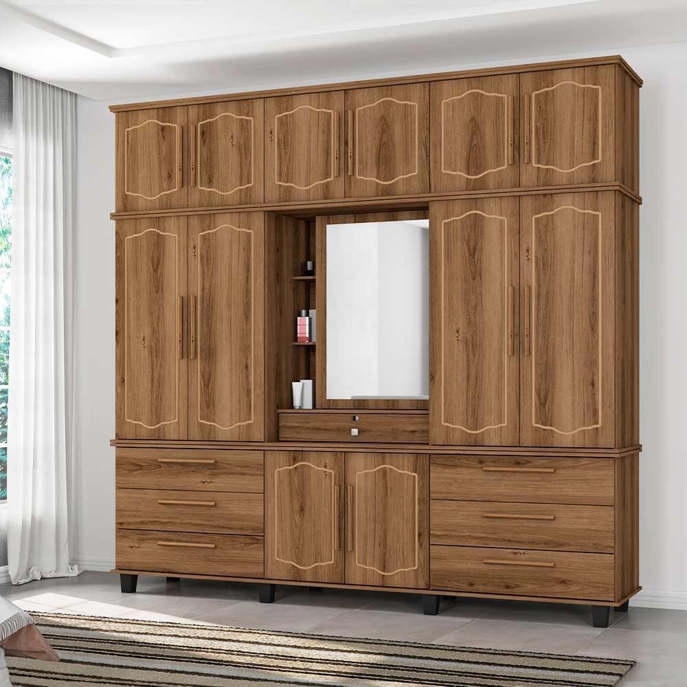 Guarda-Roupa Diamante Capelinha 12 Portas e 7 Gavetas - Freijo ...
