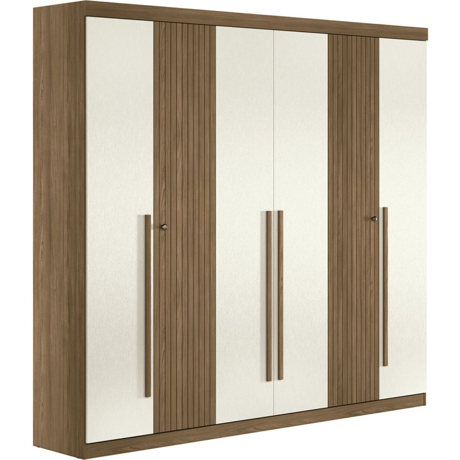 Guarda Roupa Casal Ripado 6 Portas 4 Gavetas Antony | MadeiraMadeira