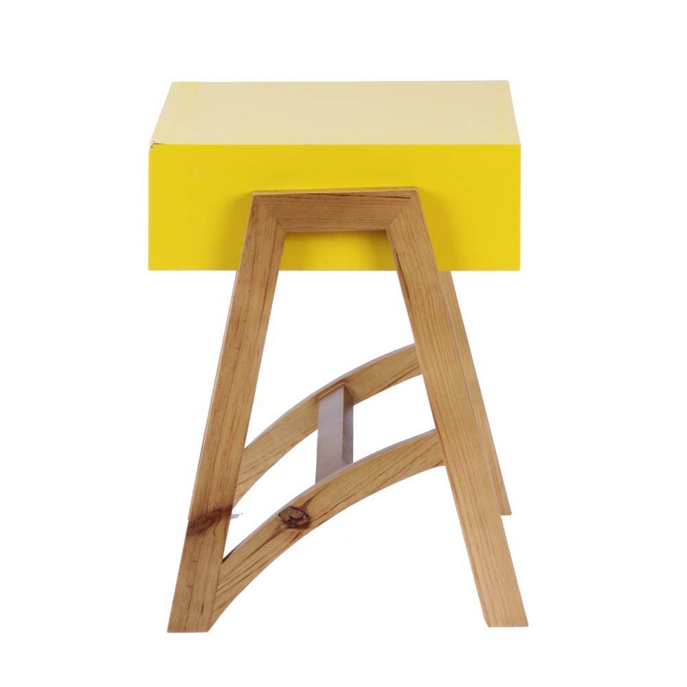 Mesa de Cabeceira Borogodó 60x45cm - Amarela | MadeiraMadeira