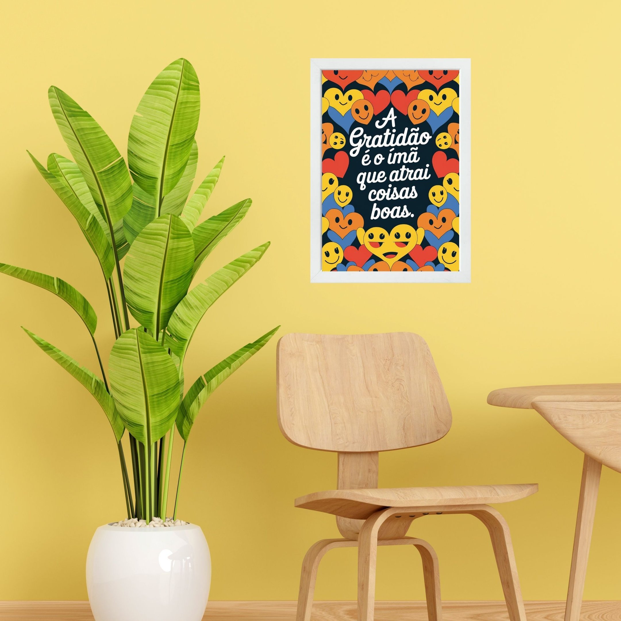 Quadro Decorativo a Gratidão É Um Imã 45x34cm:moldura Branca ...