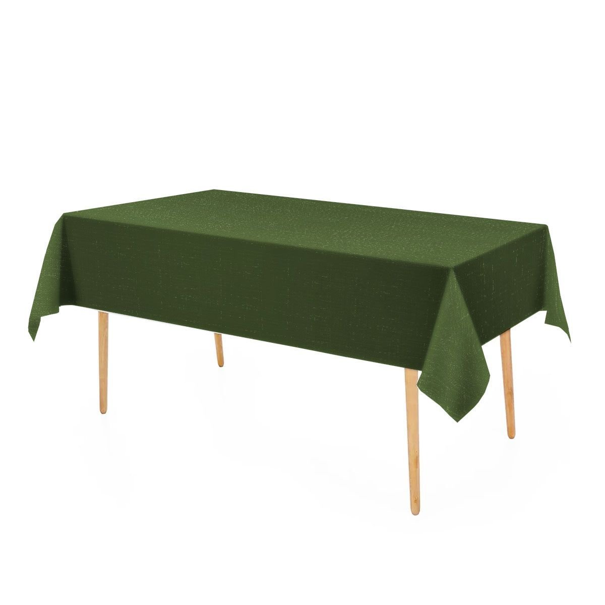 Toalha de Mesa Retangular em Tecido Linho Rafia Verde Oliva ...