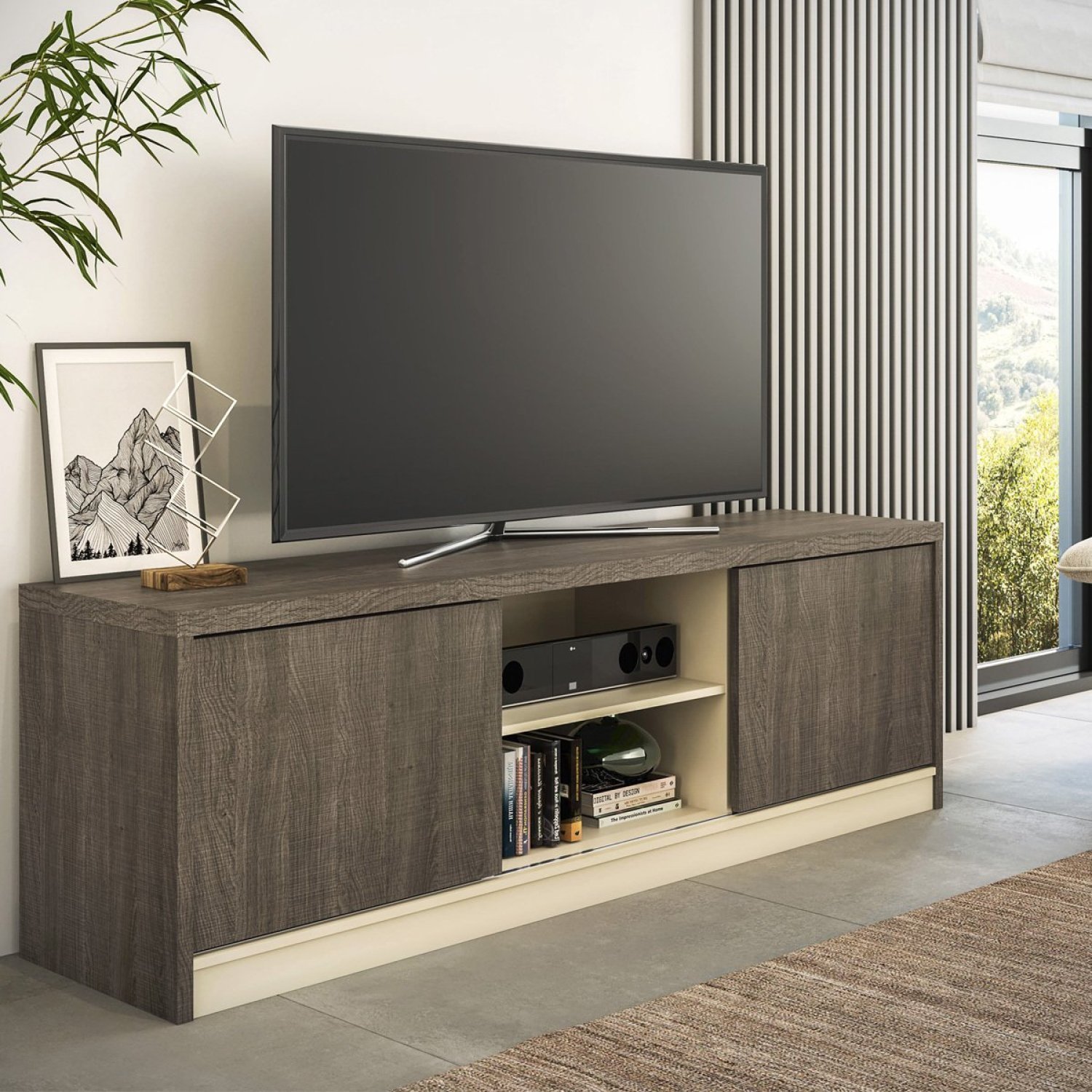 Rack para TV até 72 Polegadas 2 Portas Serenity | MadeiraMadeira