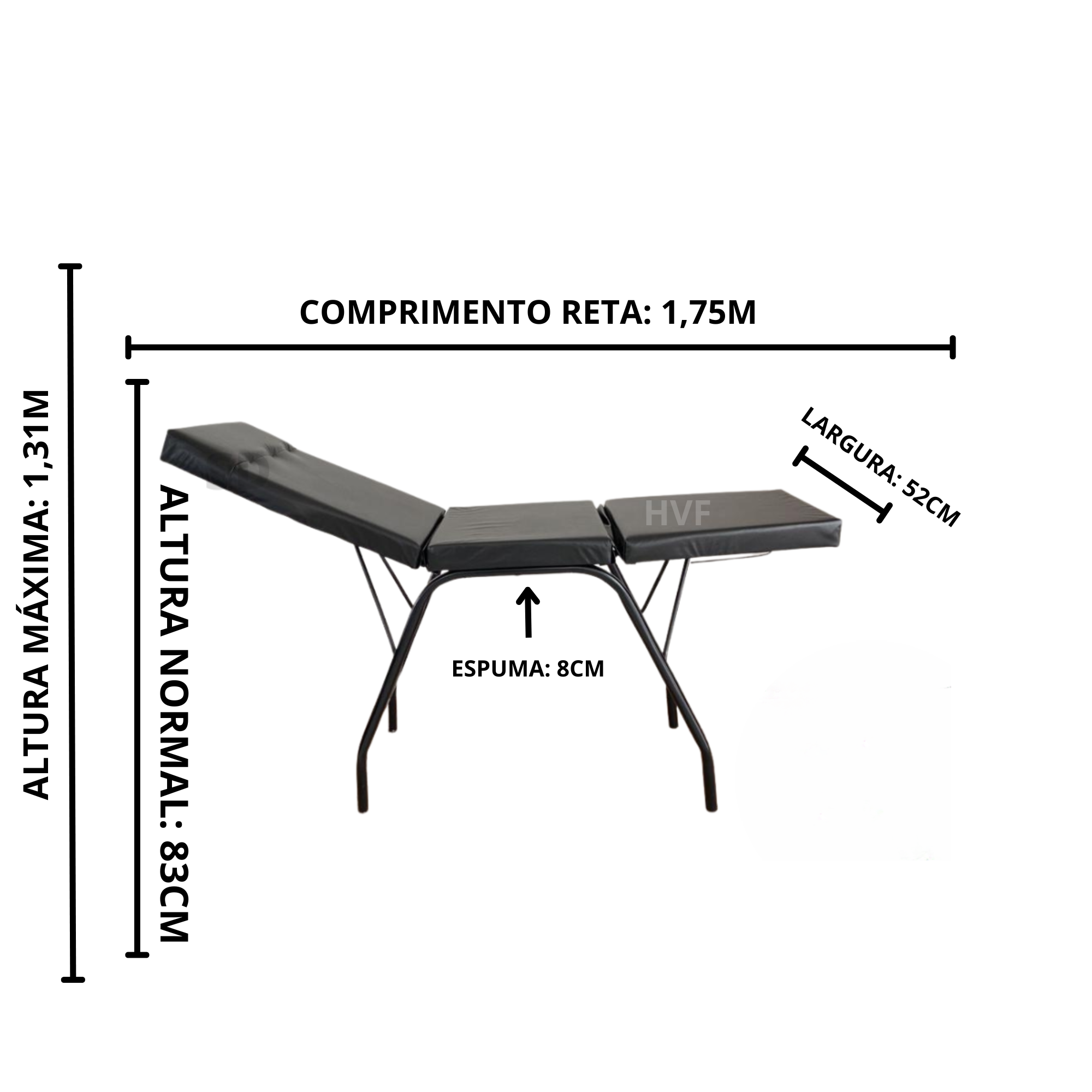 Kit Estética Maca 3 Posições Massagem + Mocho + Escada | MadeiraMadeira