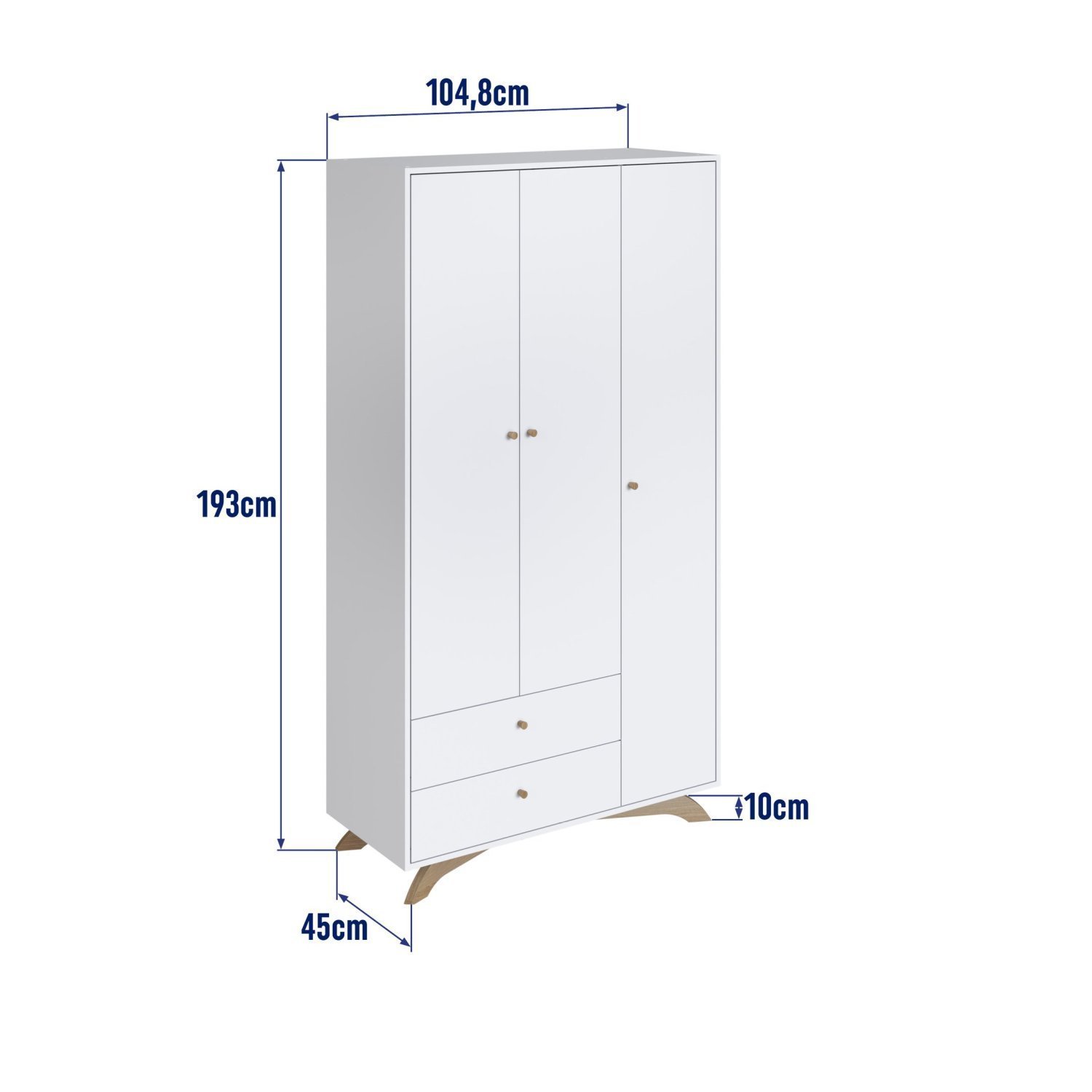 Guarda Roupas Infantil 3 Portas 2 Gavetas Affetto | MadeiraMadeira