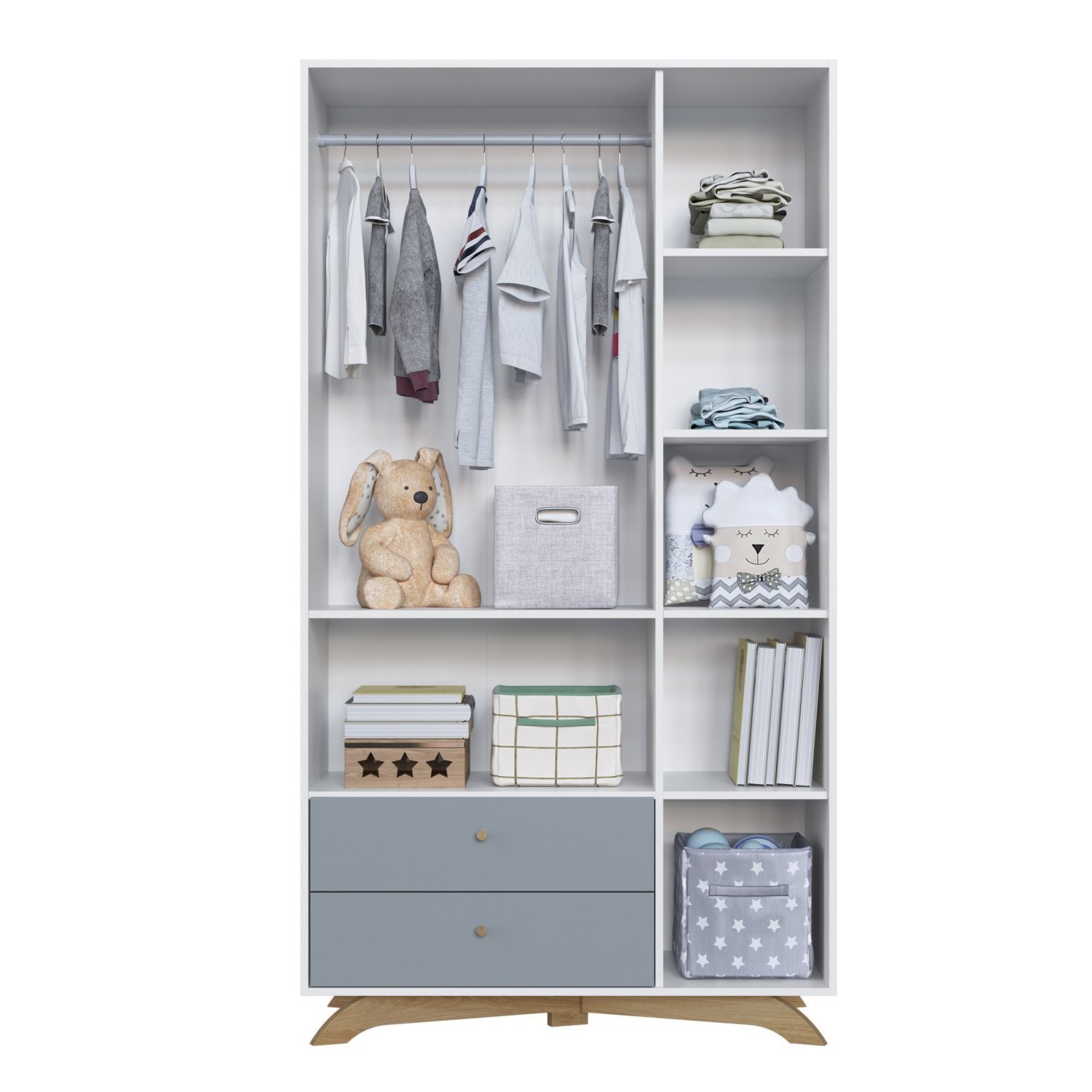 Guarda Roupas Infantil 3 Portas 2 Gavetas Affetto | MadeiraMadeira