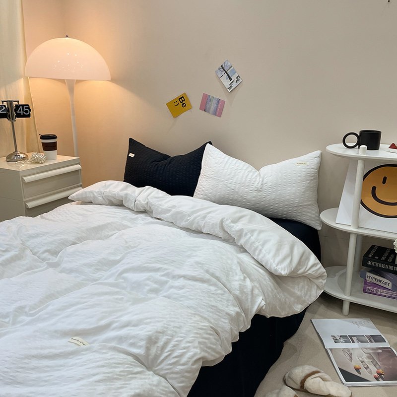 Ins Cor Sólida Cama Consolador Define, Duvet Cover, Bedsheets Set ...