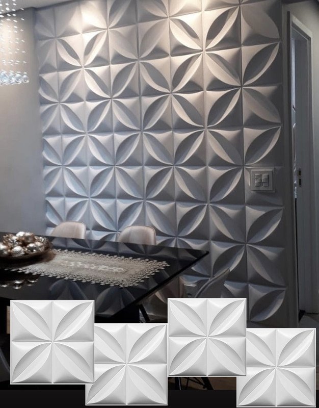 12 Painel 3d De Parede Revestimento plastico resistente 50 X50cm ...