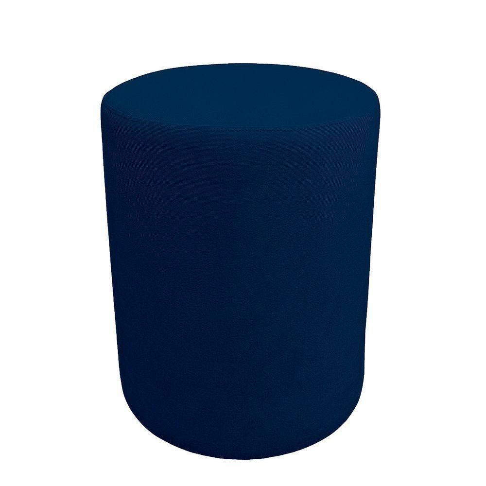 Puff Cilindro Suede Cor Azul | MadeiraMadeira