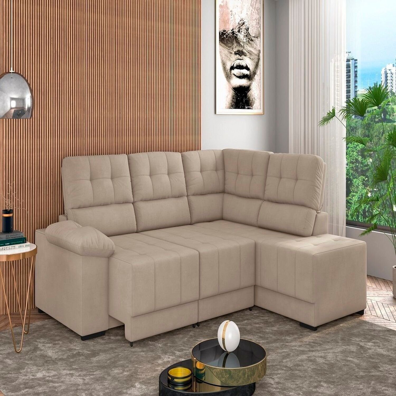 Conjunto de Sofás Modulado Bipartido Firenze | MadeiraMadeira