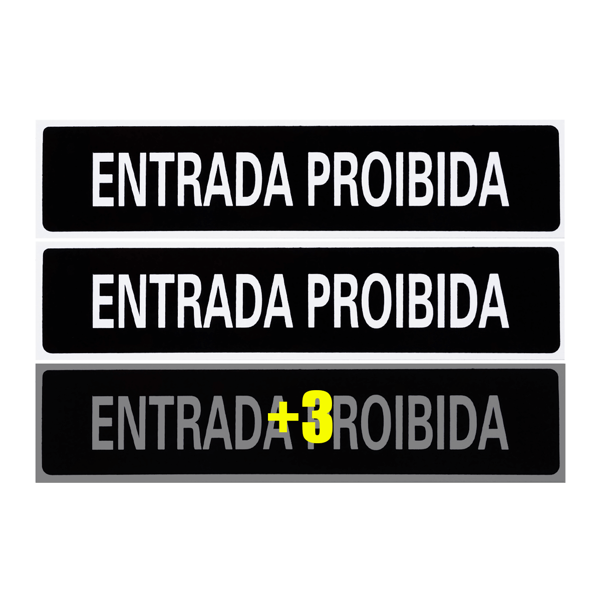 Combo 6 Placas De Sinalização Entrada Proibida 30x7 Acesso - A-419 F9e ...