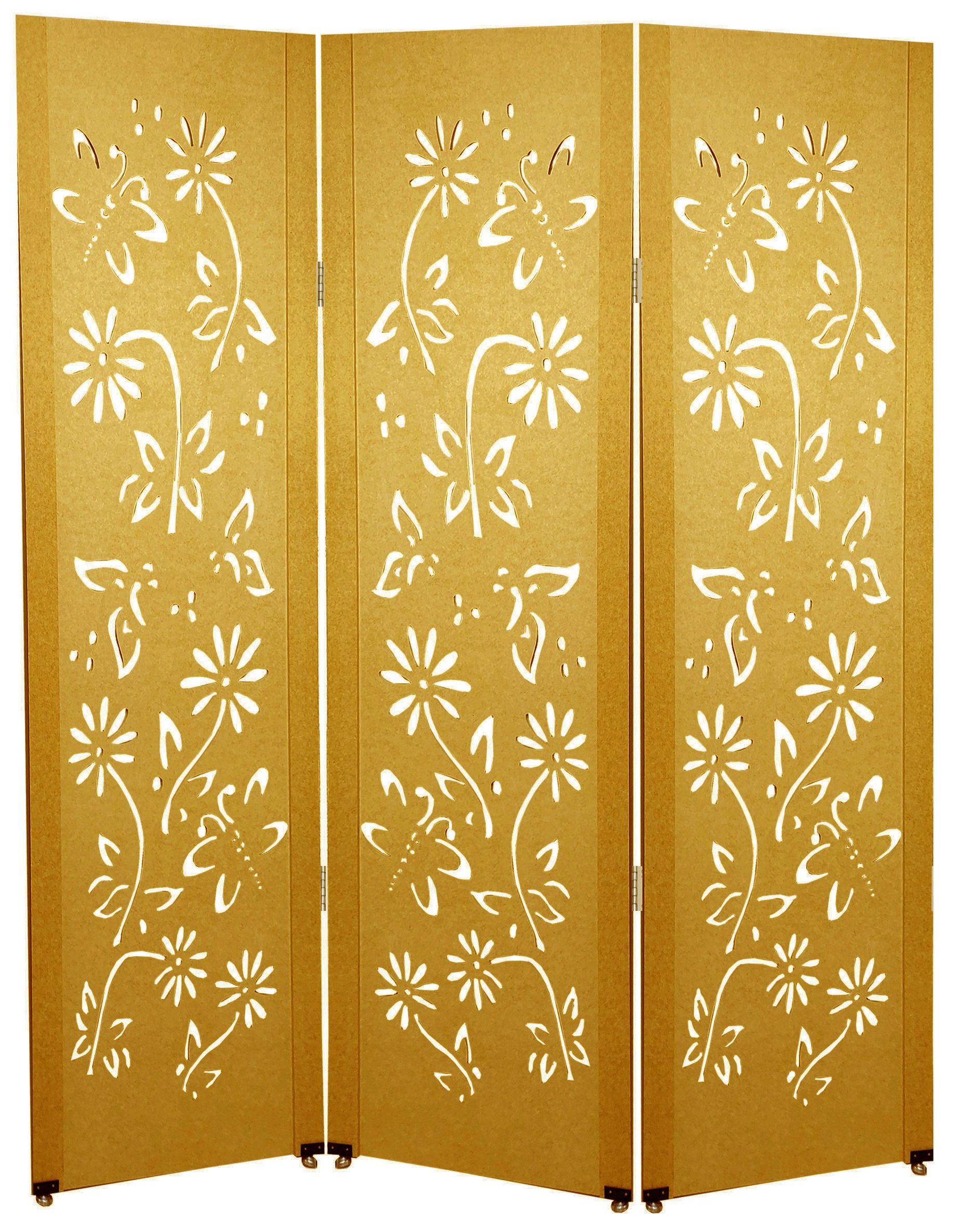 Biombo Margarida 3 Folhas c/ 06 Pezinhos | MadeiraMadeira