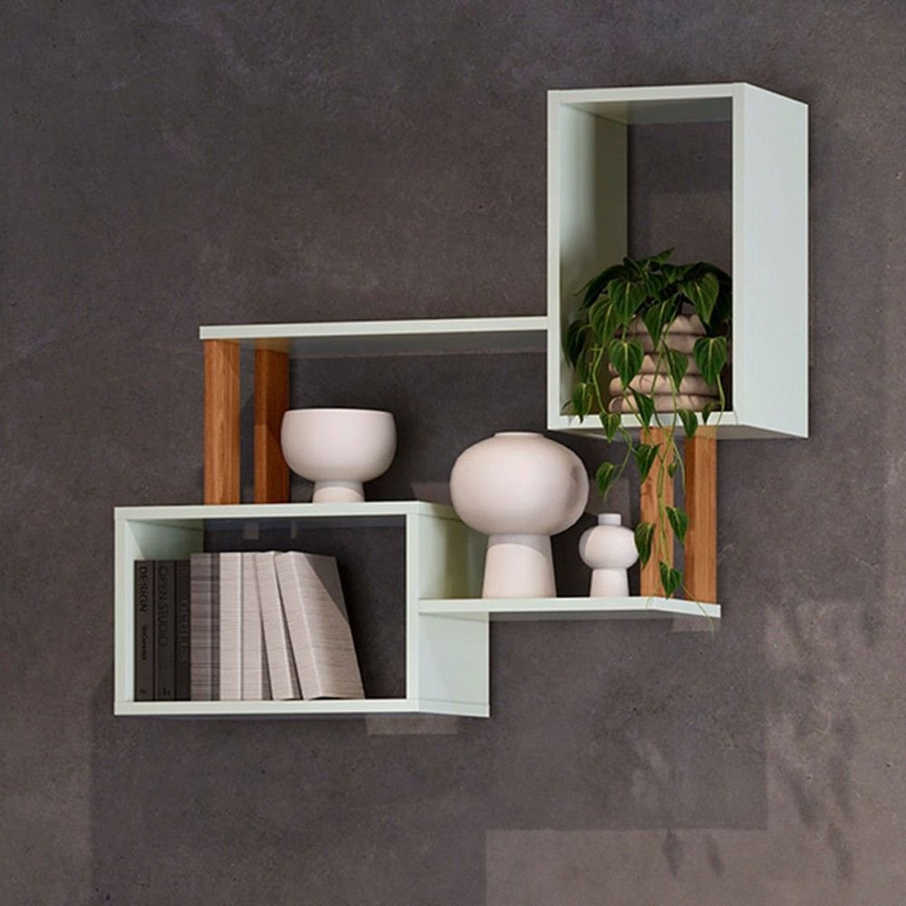 Prateleira Industrial 2 Prateleiras 100% Mdf Off White/freijó F25 ...