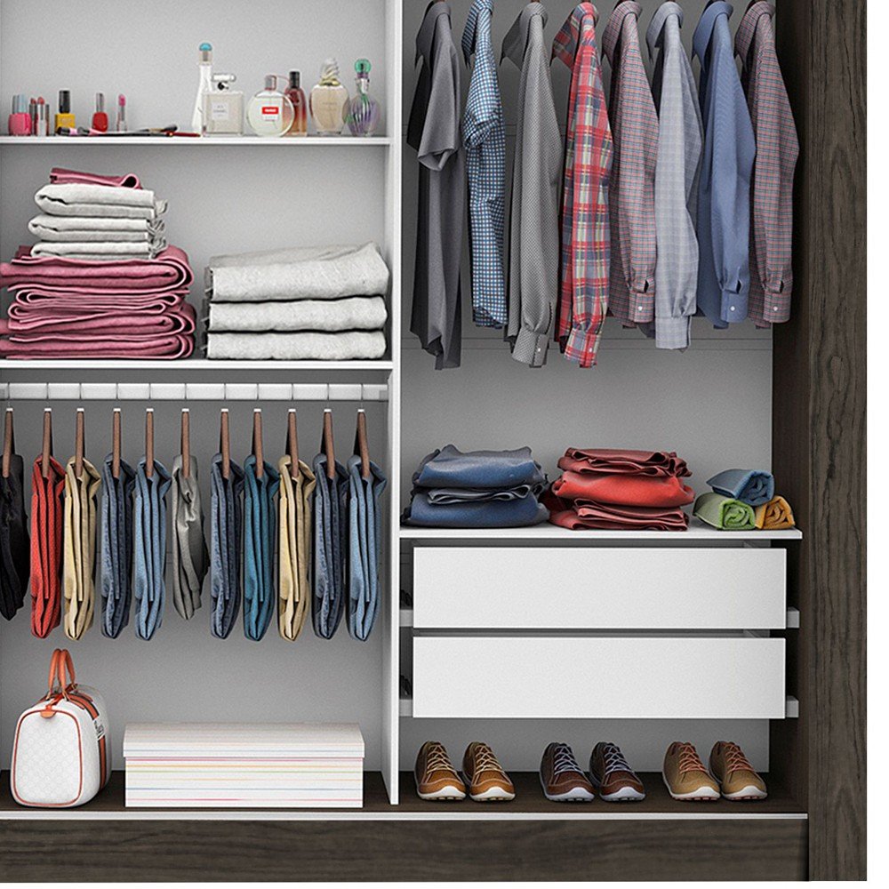 Guarda-Roupa Casal com Espelho 3 Portas de Correr Isabela Master Malbec ...