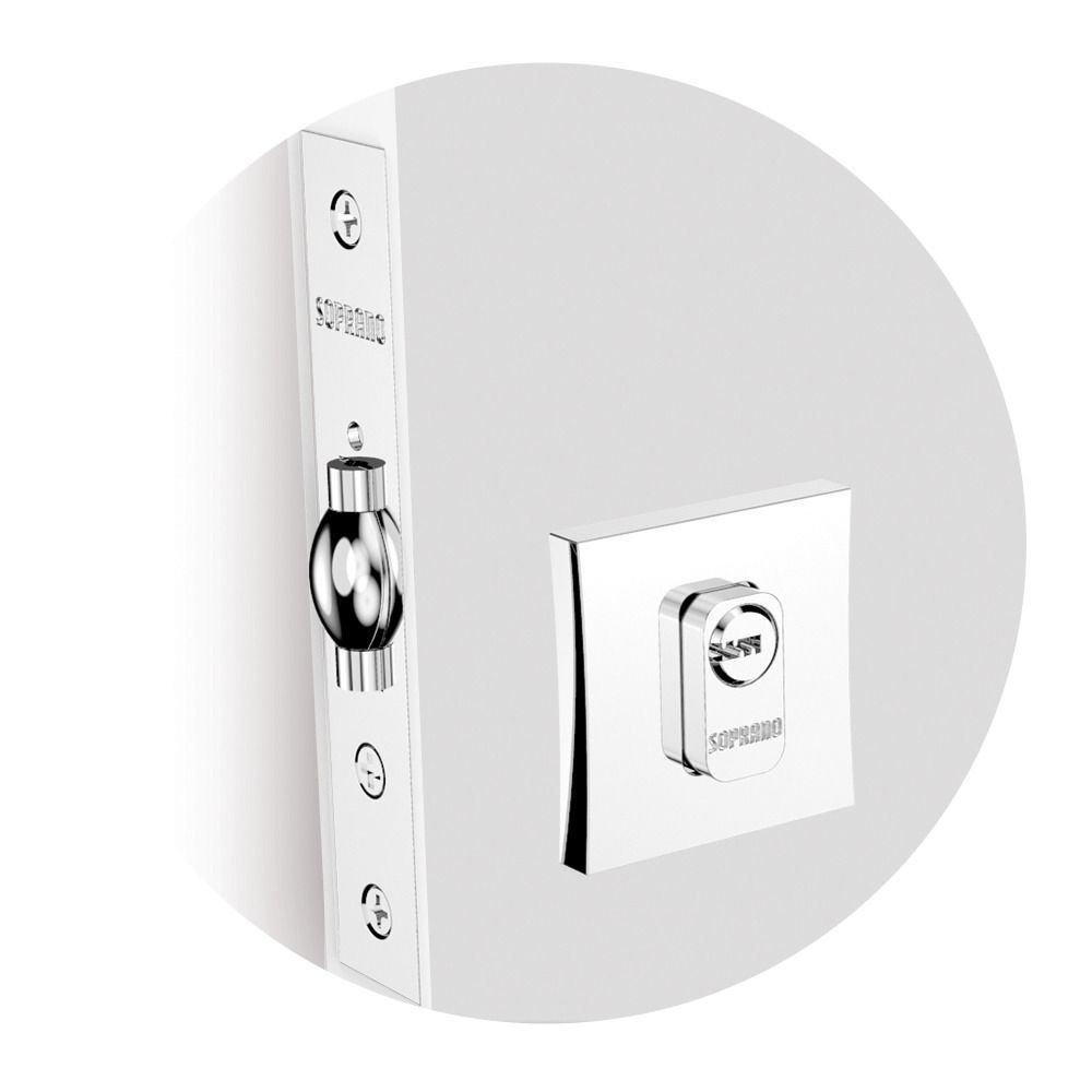 Fechadura Rolete para Porta Pivotante Classic Chave Multiponto Roseta ...