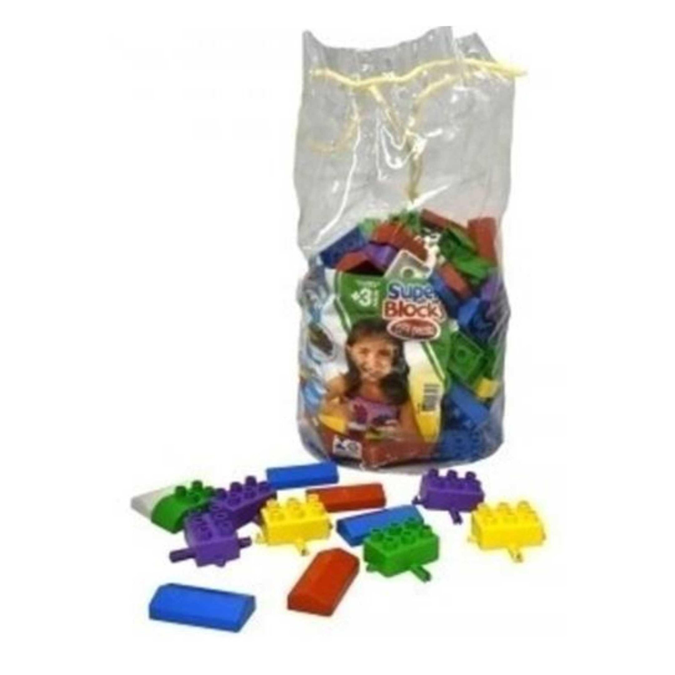 Saco Super Blocks Com 140 Blocos Para Montar Peças Grandes | MadeiraMadeira