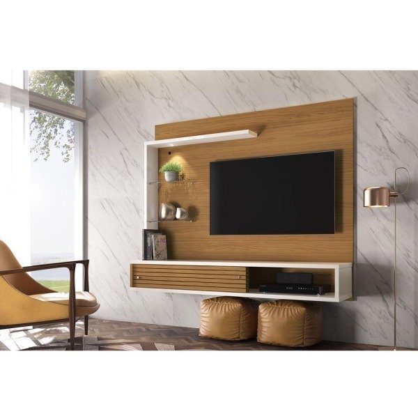 Bancada Tv 50 Polegadas Suspensa Frizz Select Naturale Off White ...