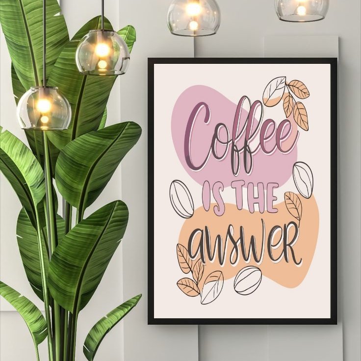 Quadro Decorativo Coffee Is The Answer 45x34cm:moldura Preta ...