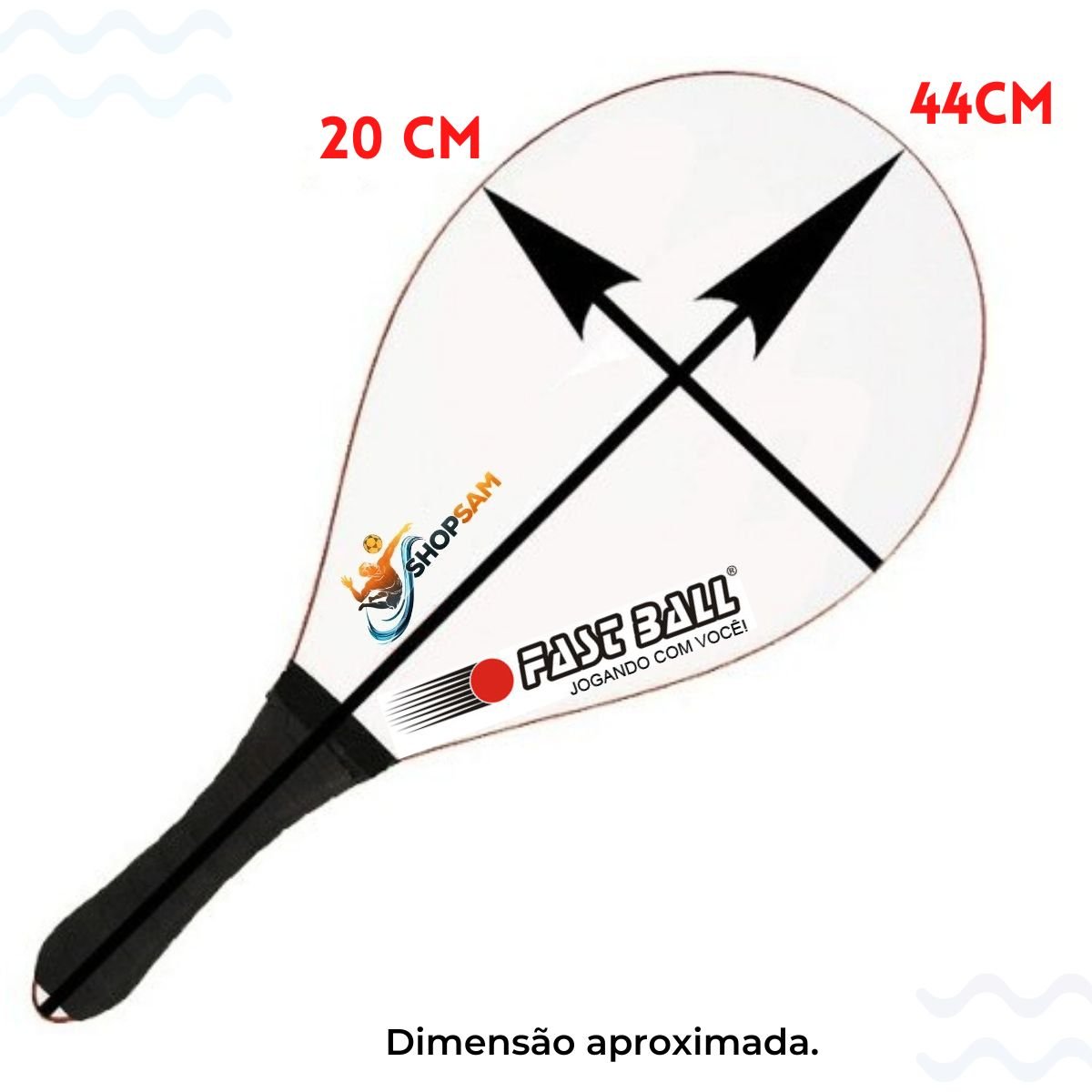 Raquete De Frescobol Fibra de Vidro Fast Ball Old Wood | MadeiraMadeira