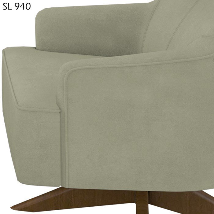 Poltrona Decorativa Base Giratoria Em Madeira Dakota SL 940 Moll ...