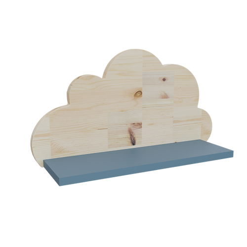 Prateleira Nuvem Modelo 01 Kids Pinus/azul | MadeiraMadeira