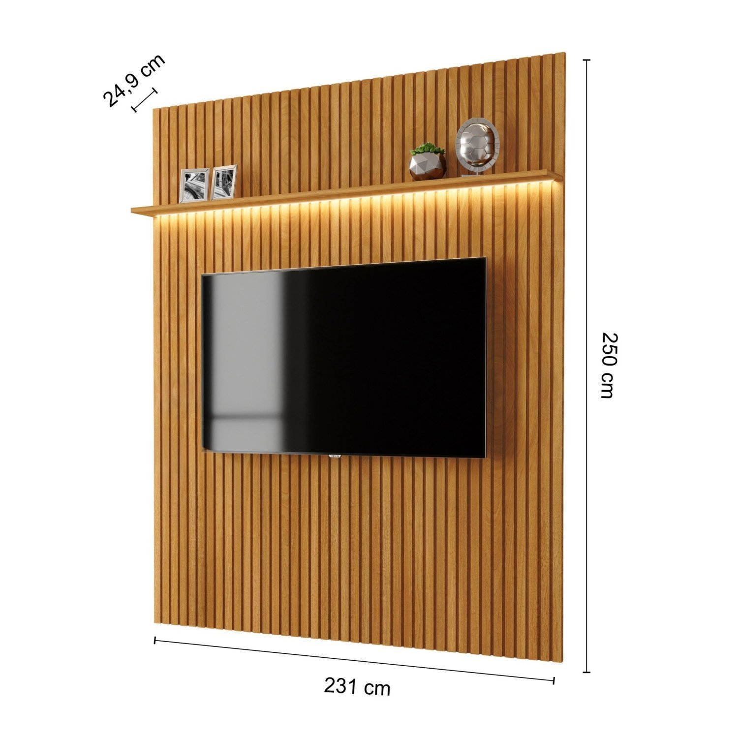 Painel Ripado para Tv até 84 Polegadas 231cm com Led Evolution | MadeiraMadeira