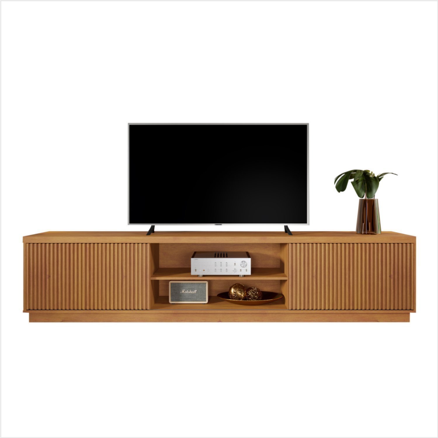 Rack para TV de Até 75 Polegadas Ripado 2 Portas Logan Mavaular | MadeiraMadeira