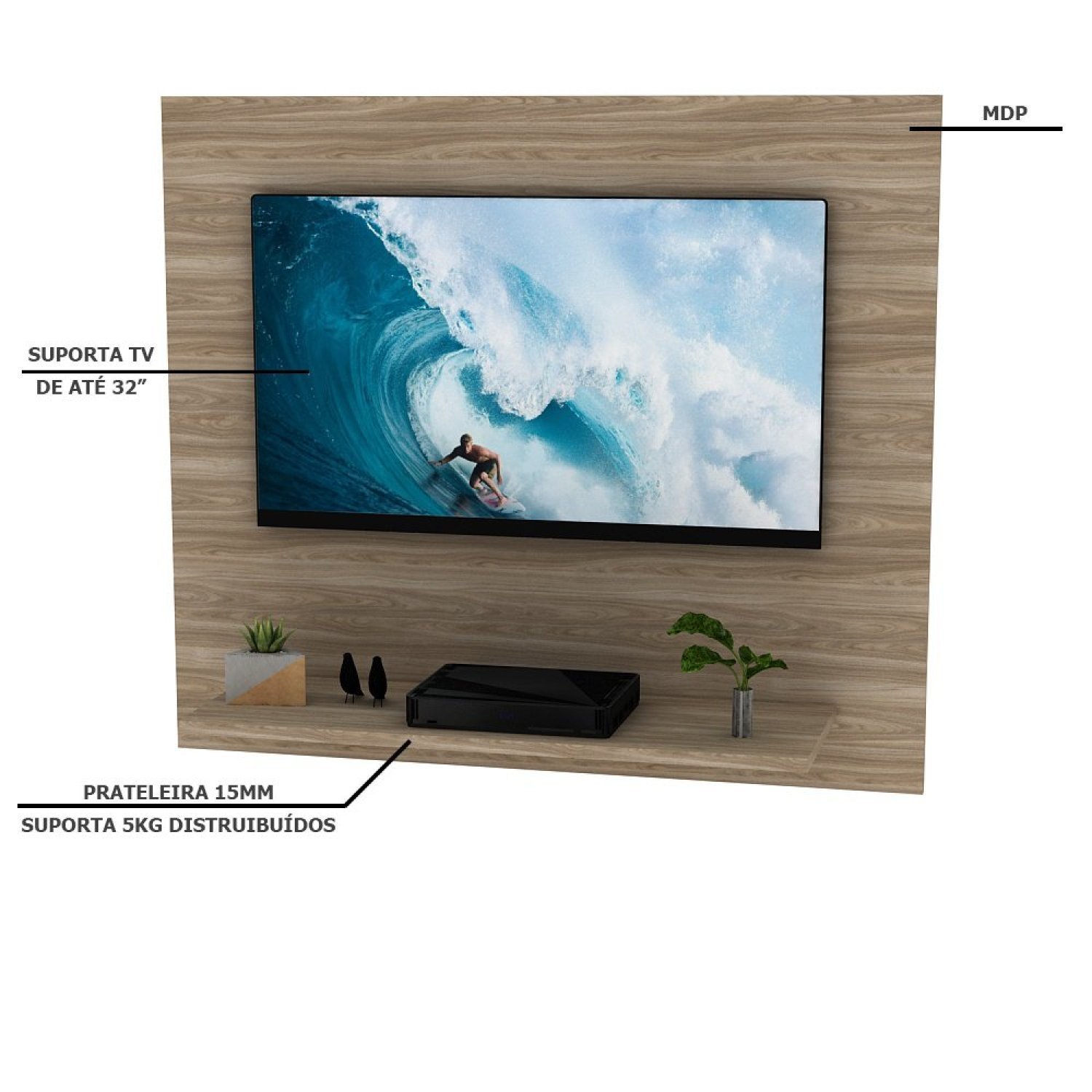 Painel Suspenso Para TV Até 32 Polegadas 90x78cm | MadeiraMadeira