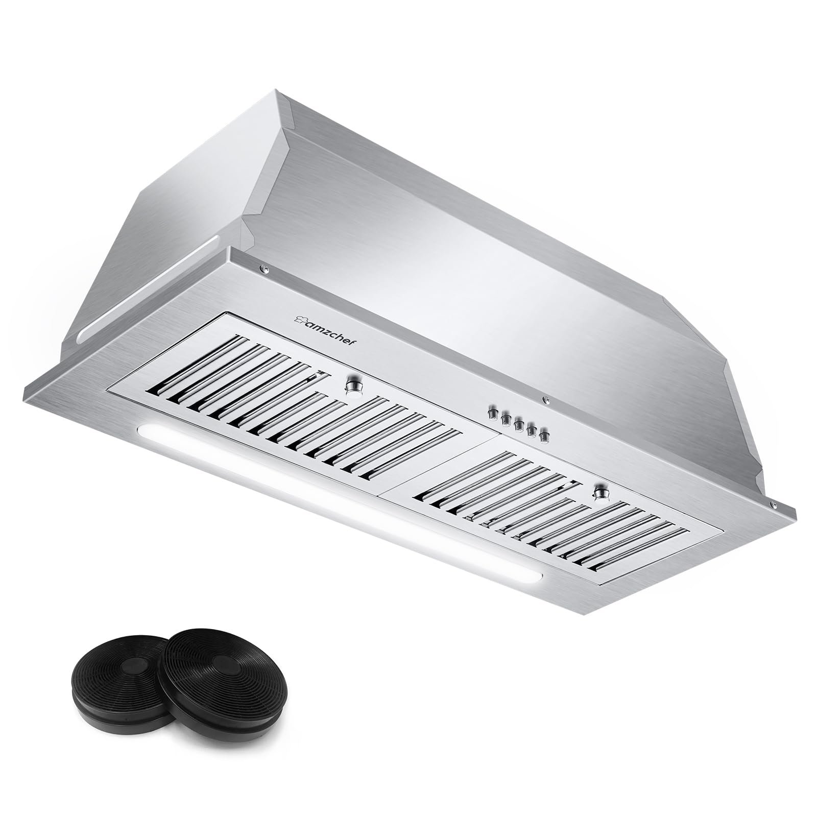 Coifa de Embutir Amzchef 30" de Aço Inox com 900 Cfm e 3 Velocidades ...