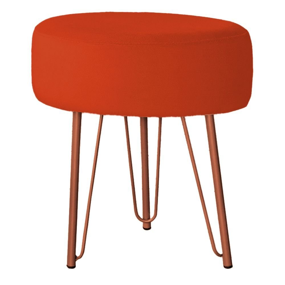 Puff Decorativo Salão Dina Pés Bronze - Nanda Decor:veludo Terracota ...