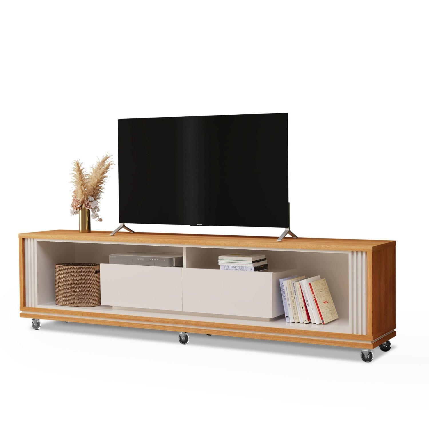 Rack para Tv's até 75 Polegadas Attuale 180cm 2 Gavetas | MadeiraMadeira