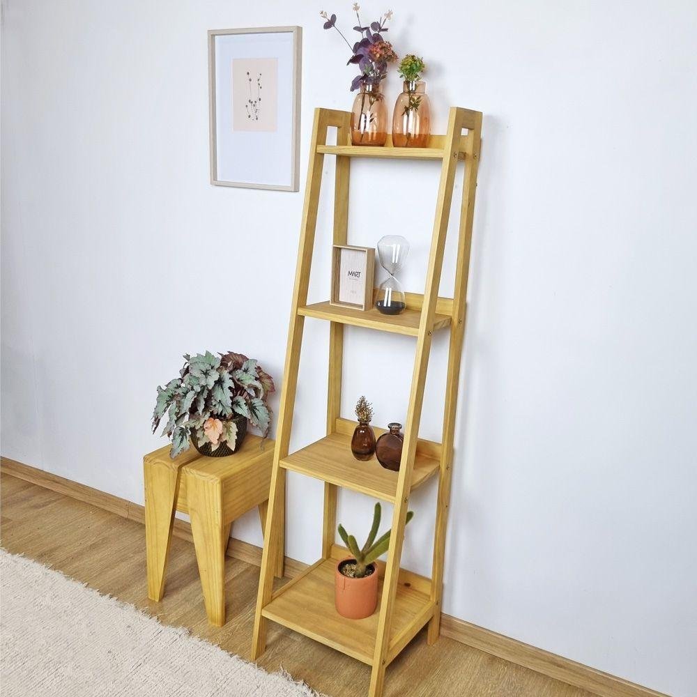 Estante Tipo Escada Vitória 4 Prat 150ax40lx38p de Pinus Mel ...
