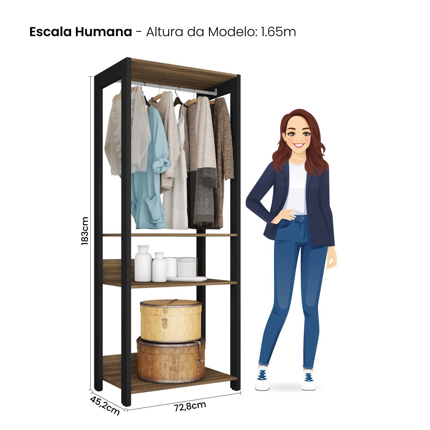 Roupeiro Closet Aberto Maceió | MadeiraMadeira