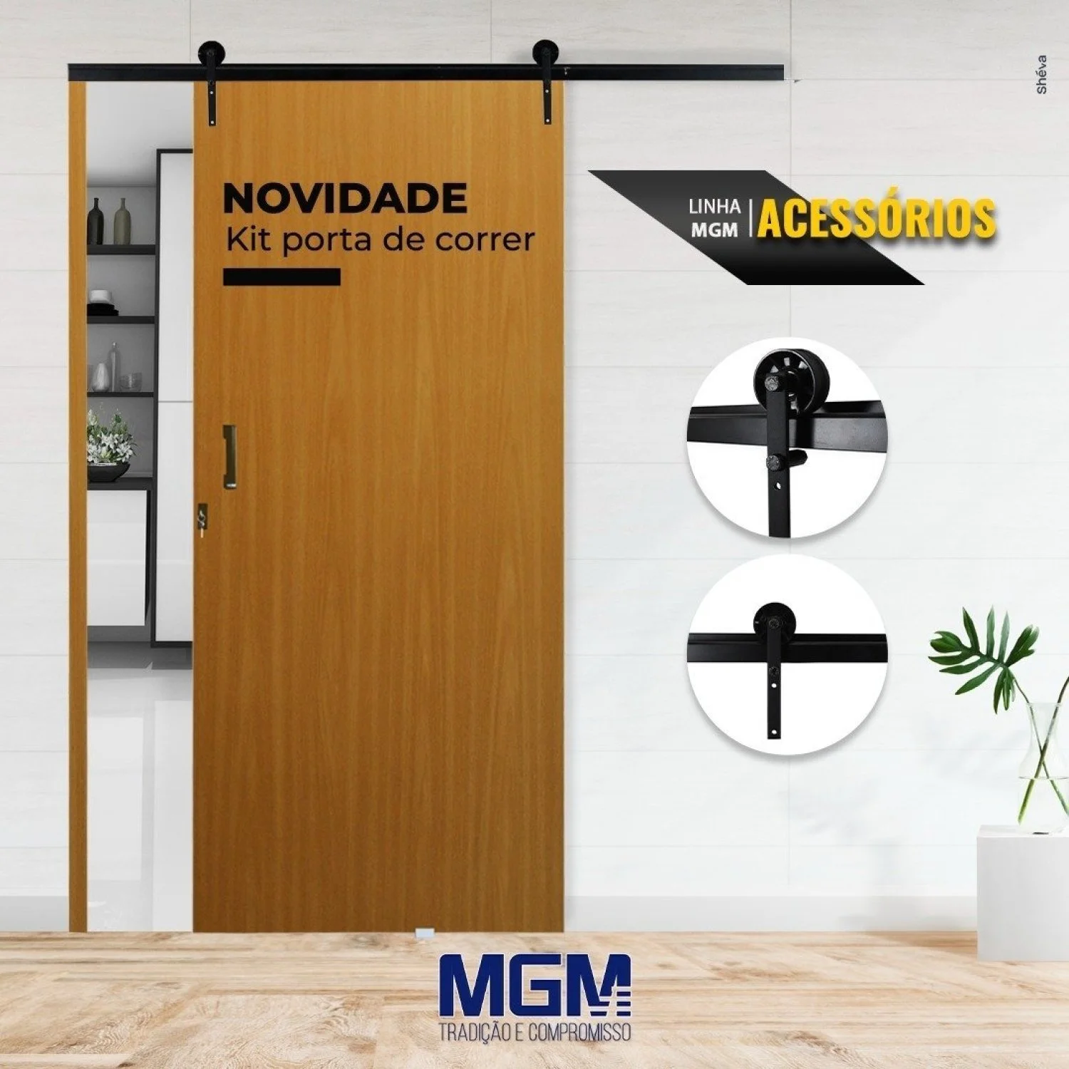 Kit Ferragem para Porta de Correr Mgm | MadeiraMadeira