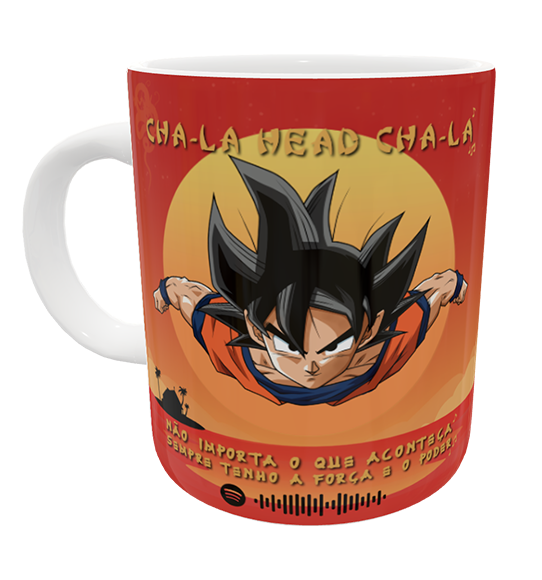 Caneca Interativa - Goku: Cha-La Head Cha-La - Branca | MadeiraMadeira