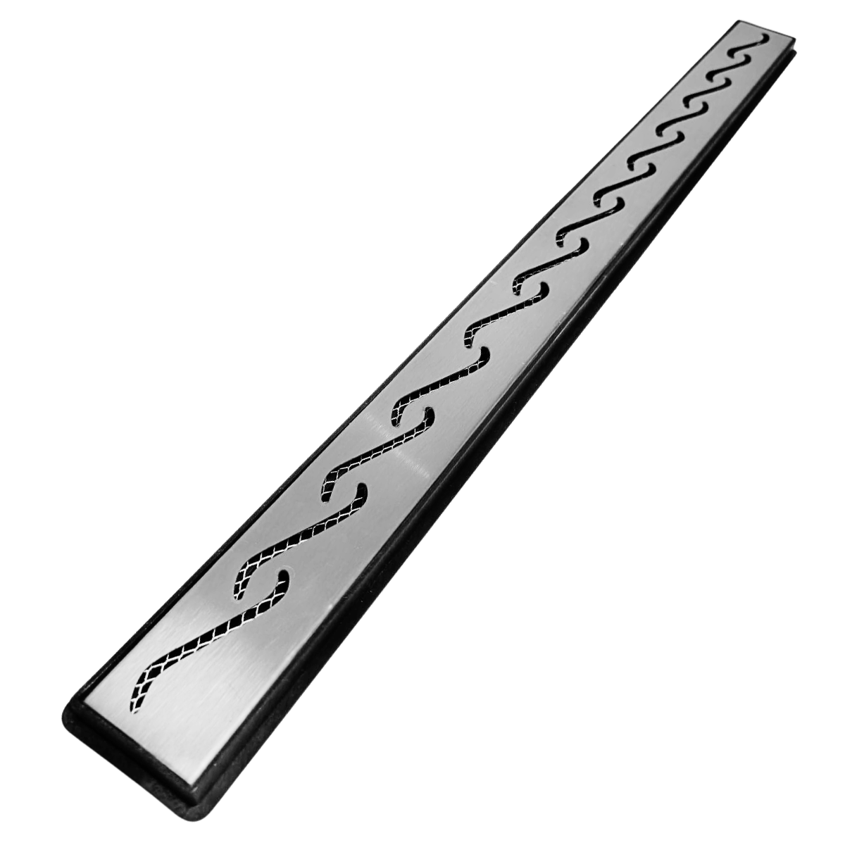 Ralo Linear 5cm X 70cm Ondas Inox 304 Coletor Raso 3cm Preto | MadeiraMadeira