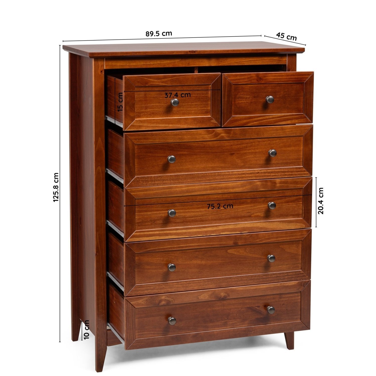 Cômoda 6 Gavetas Madeira Maciça Imbuia Nest | MadeiraMadeira