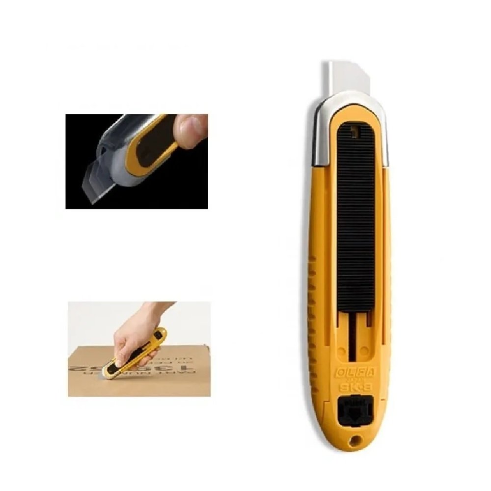 ESTILETE DE SEGURANCA PROTECAO AUTOM PONTEIRA METAL OLFA SK-8 | MadeiraMadeira