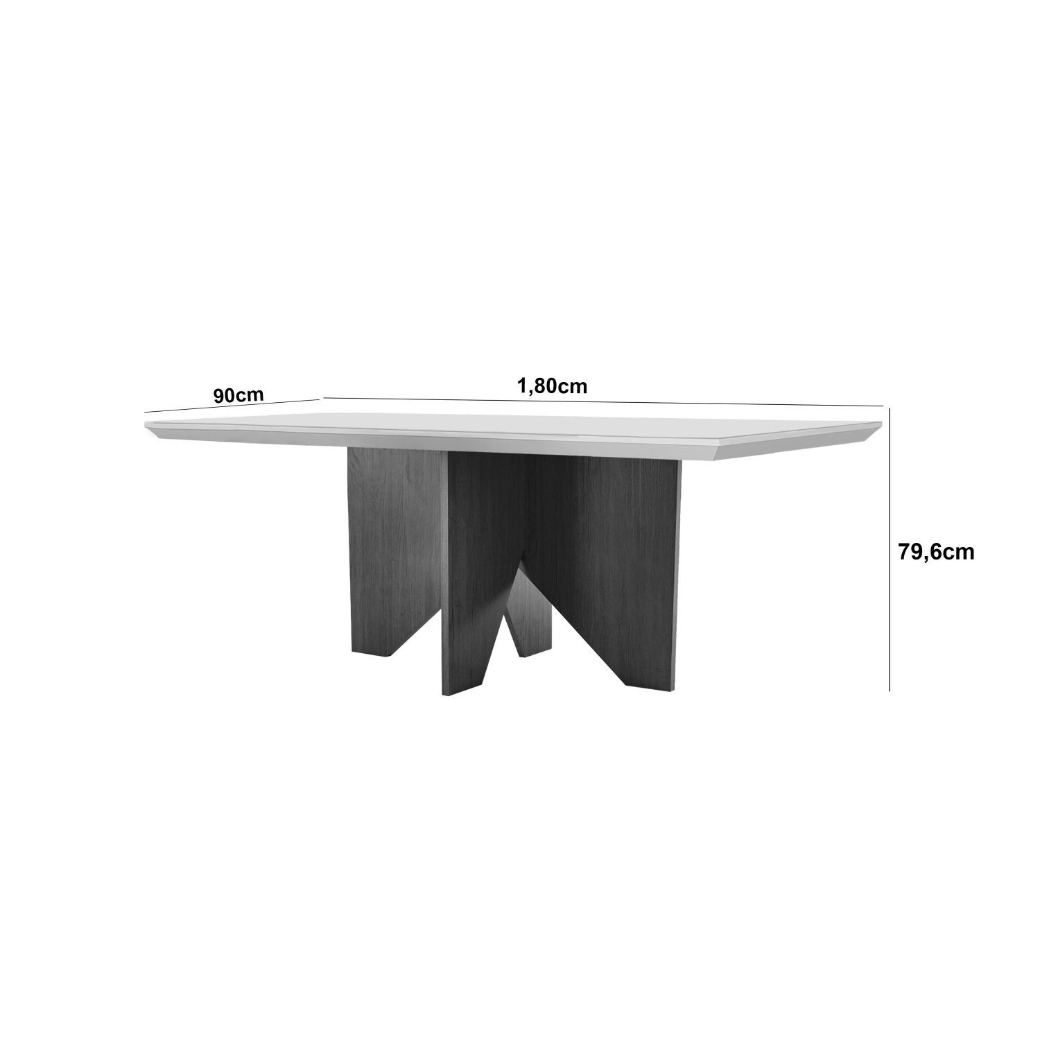 Mesa Nancy 180 Tp Mdf Canto Reto com 6 Cadeiras Nancy Luxo | MadeiraMadeira
