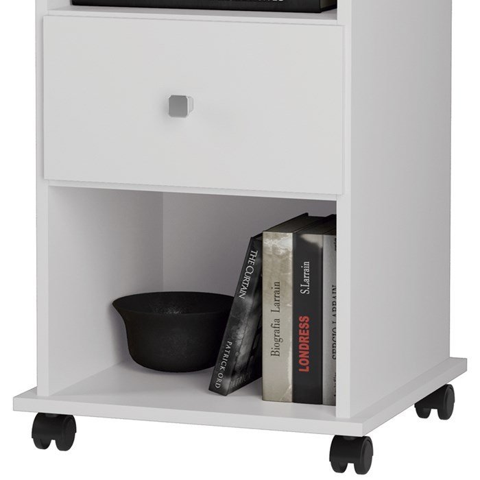 Kit 2 Mesas Cabeceira Com Rodizios OT38 Branco MPRI | MadeiraMadeira